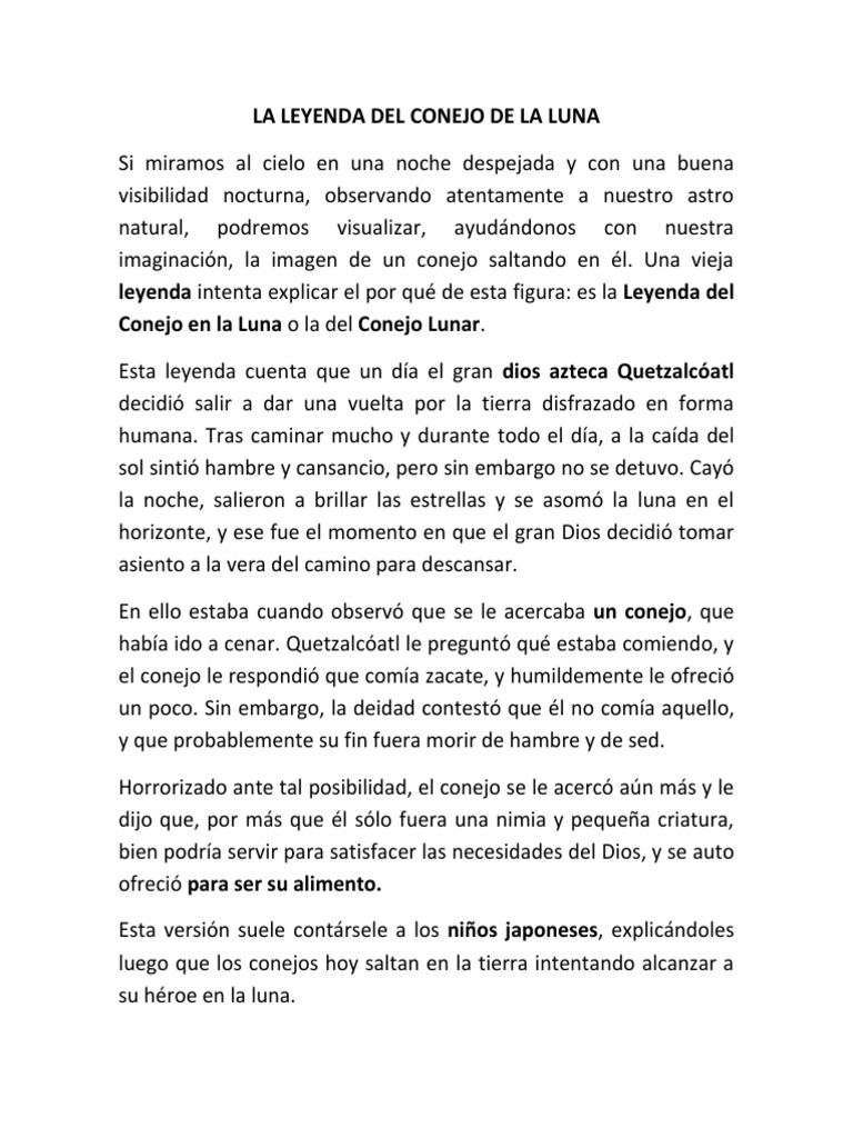 La Leyenda Del Conejo de La Luna | Luna | Ocio