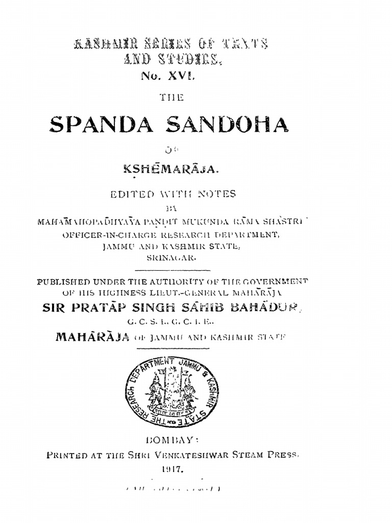 Spanda Sandoha of Kshemaraja Page 09 | PDF