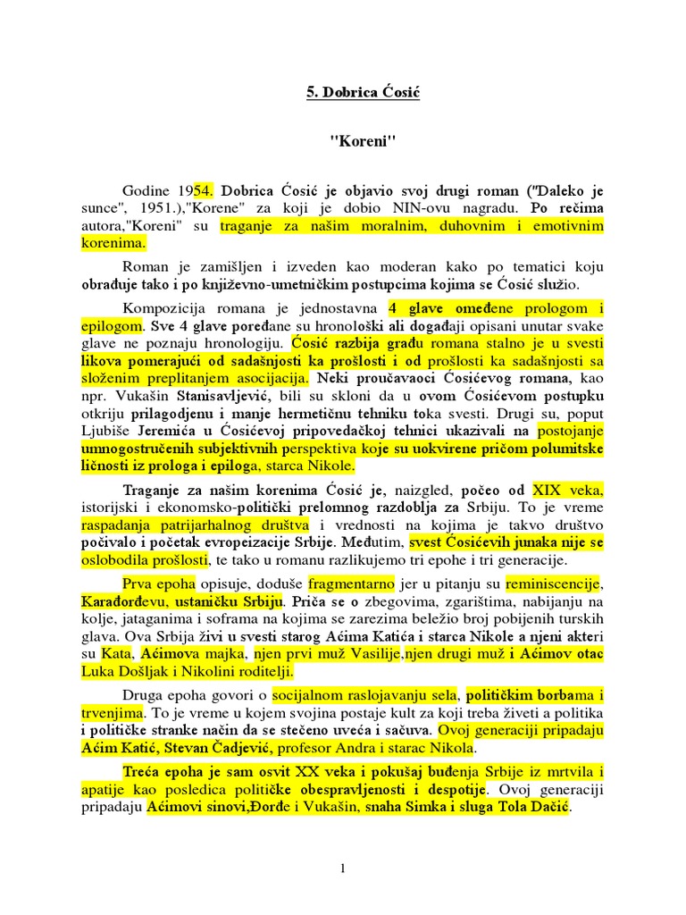 Dobrica Cosic | PDF
