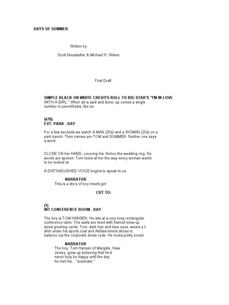 500 Days of Summer (Script) | PDF | Leisure
