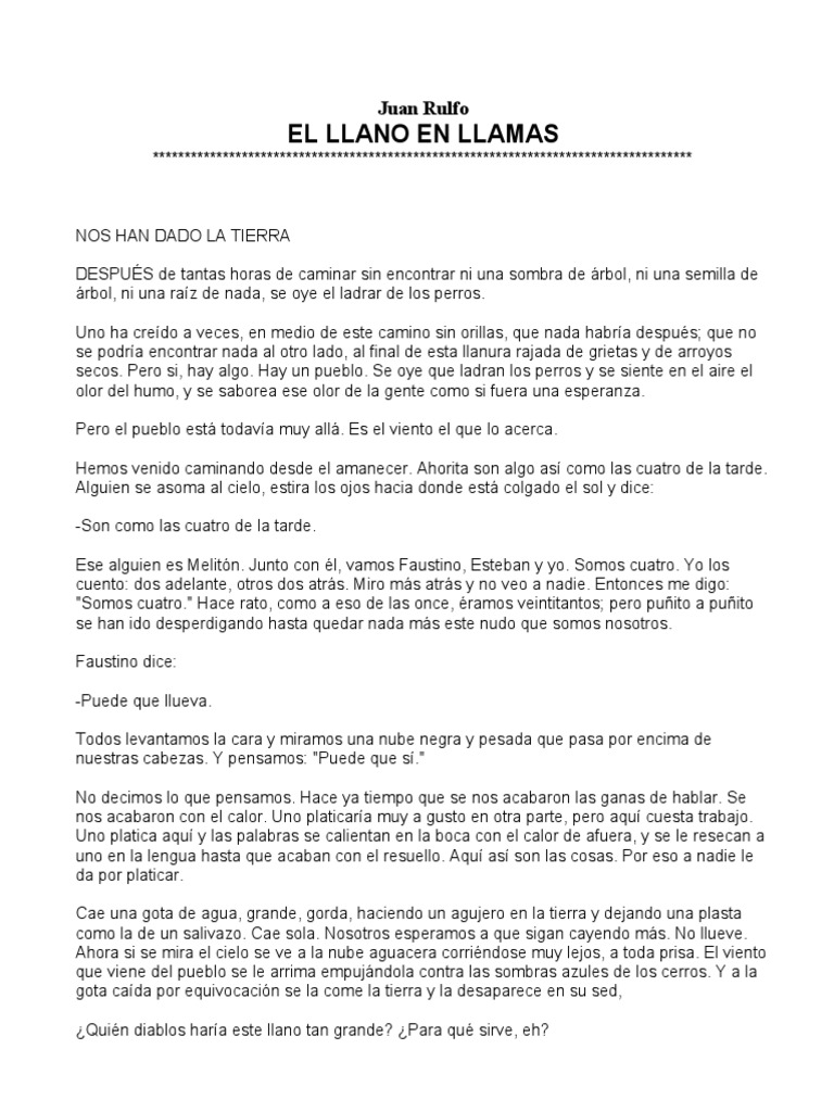 Juan Rulfo - El Llano en Llamas | PDF | Economía (general)