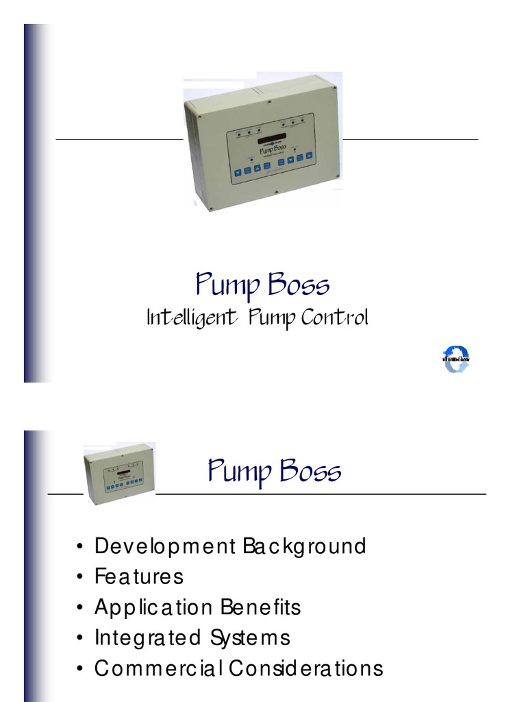 Pump Boss - Intelligent Pump Control Powerpoint | PDF | Relay | Timer