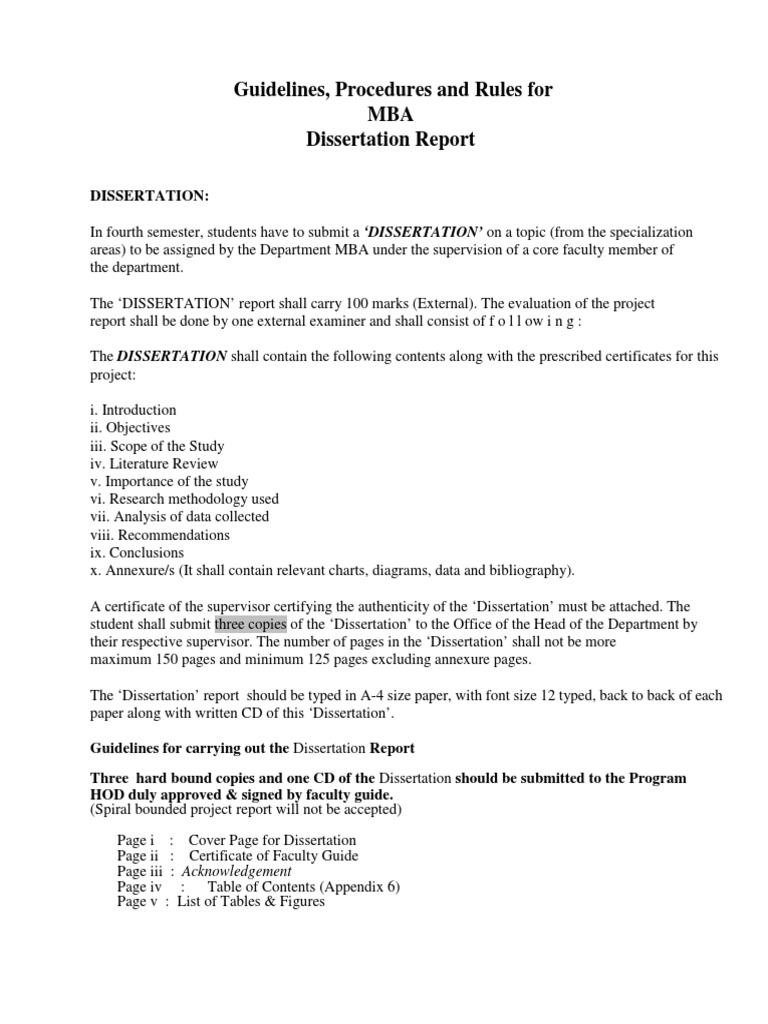 Dissertation | PDF | Thesis | Master Of Business Administration