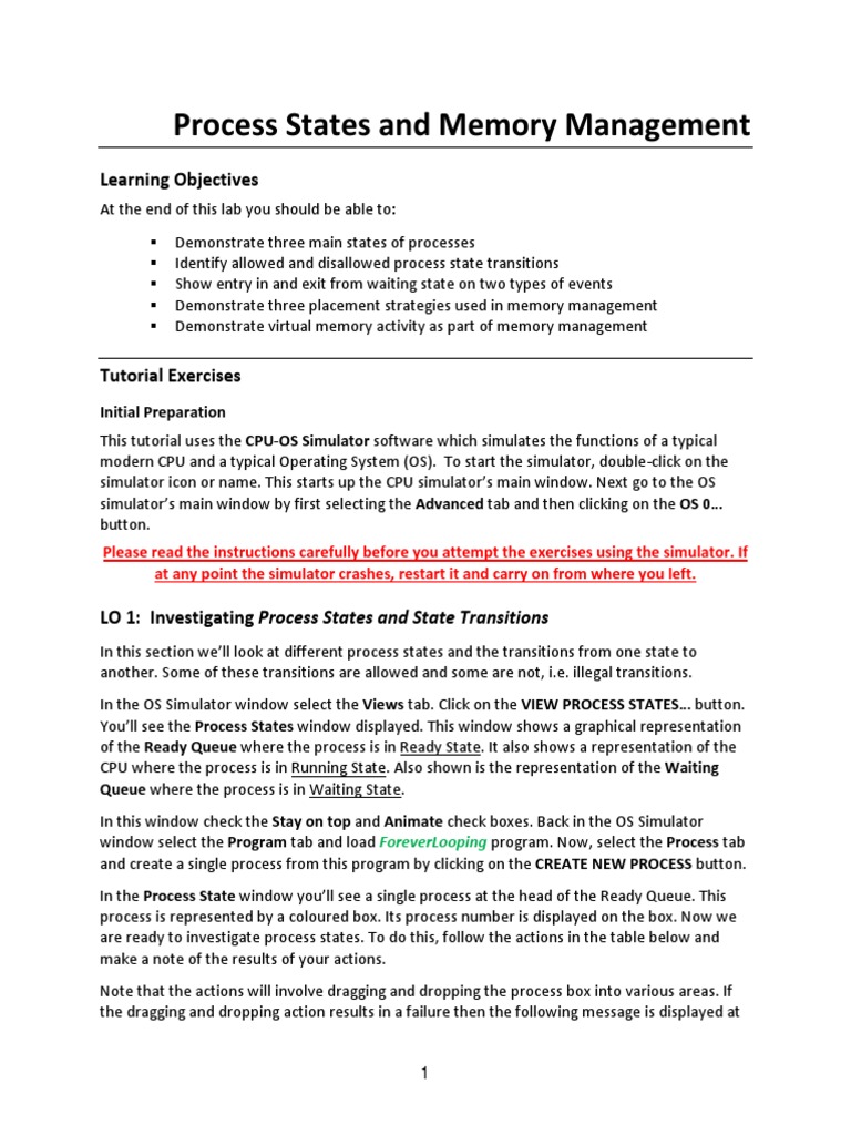 Process States and Memory Management | PDF | Computer Data Storage ...