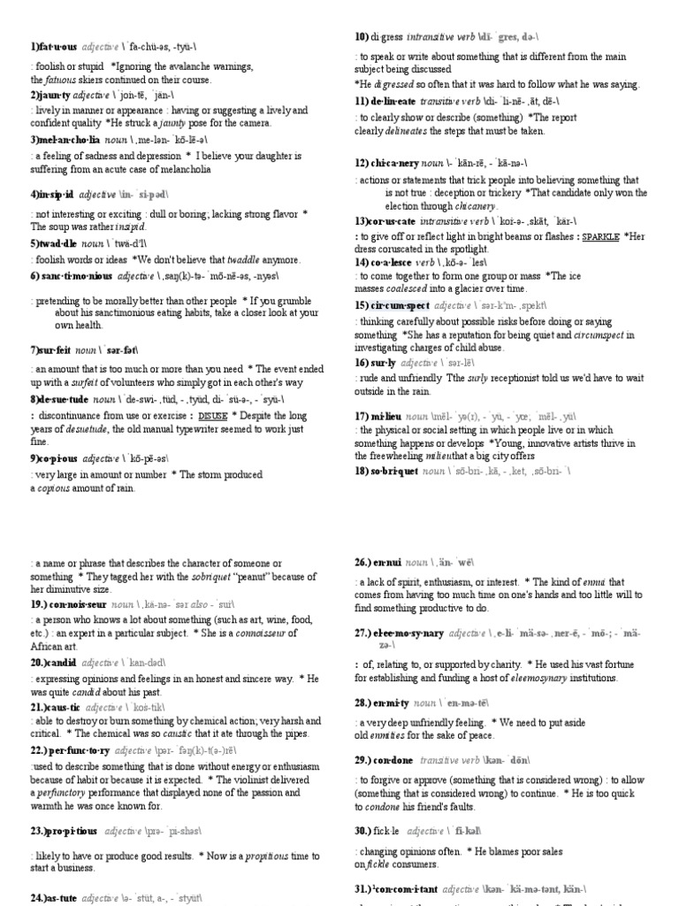 Word Bank (English-Jan6'14) | PDF | Verb | Style (Fiction)