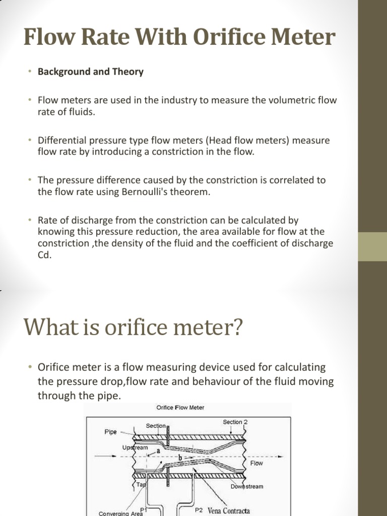Orifice Meter | PDF | Fluid Dynamics | Dynamics (Mechanics)