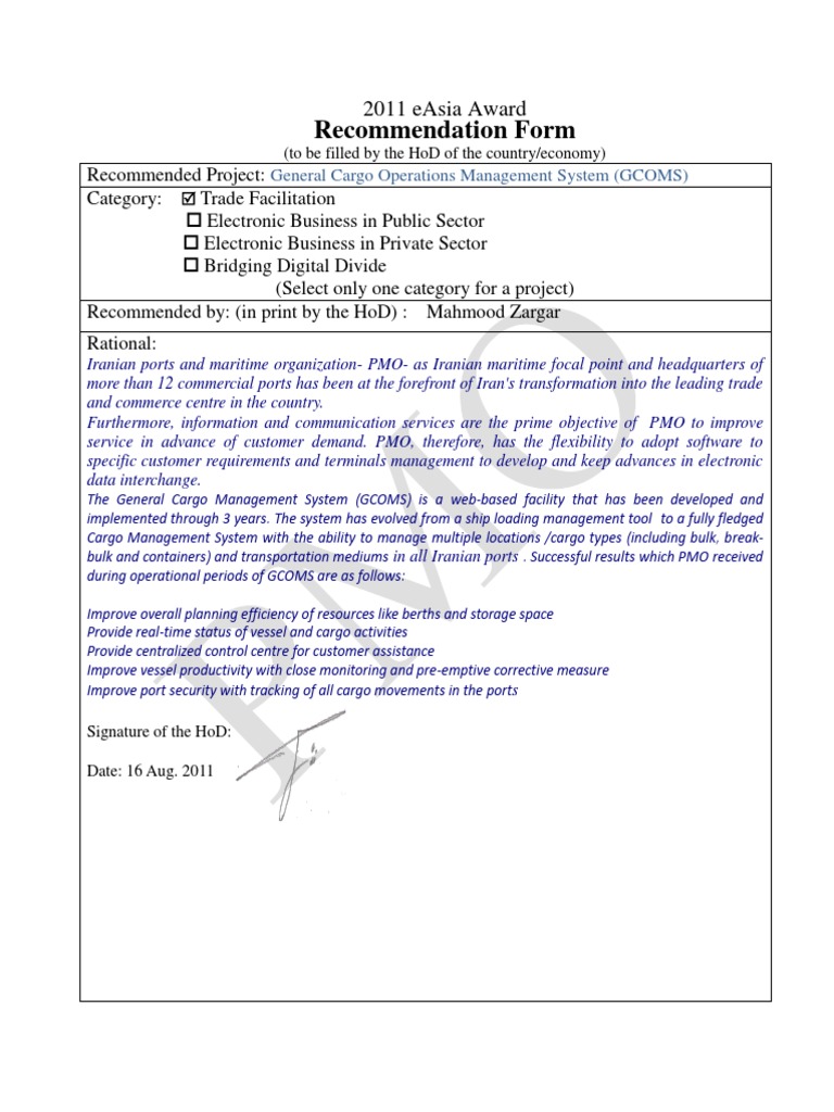 General Cargo Operations Management System GCOMS | PDF | Software ...