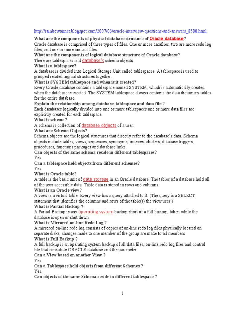 Oracle Interview Q | PDF | Oracle Database | Database Index Oracle Interview Q | PDF | Oracle Database | Database Index