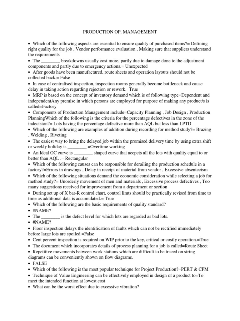 Production Operation Management SCDL Assignment | PDF | Scheduling ...
