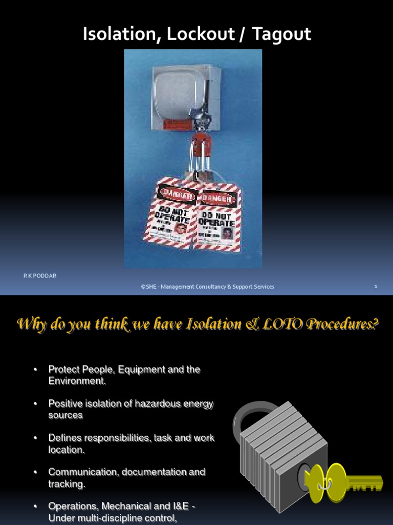 1.2 Isolation, Lockout, Tagout | PDF | Physics | Energy And Resource