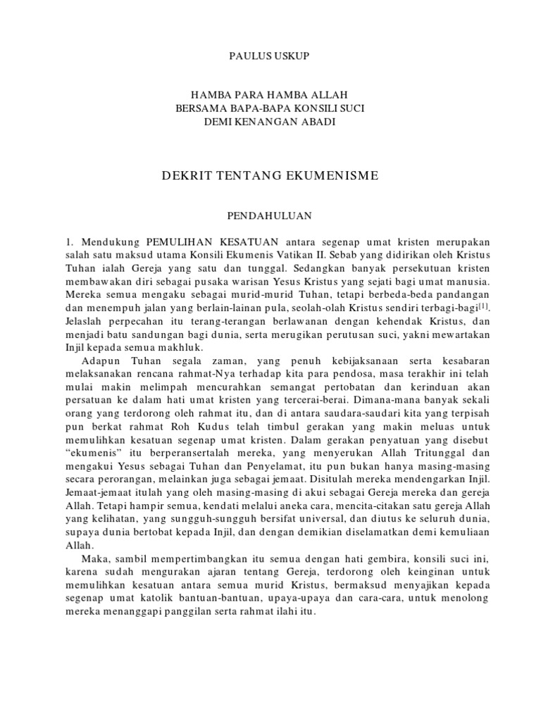 KV II - Unitatis Redintegratio | PDF