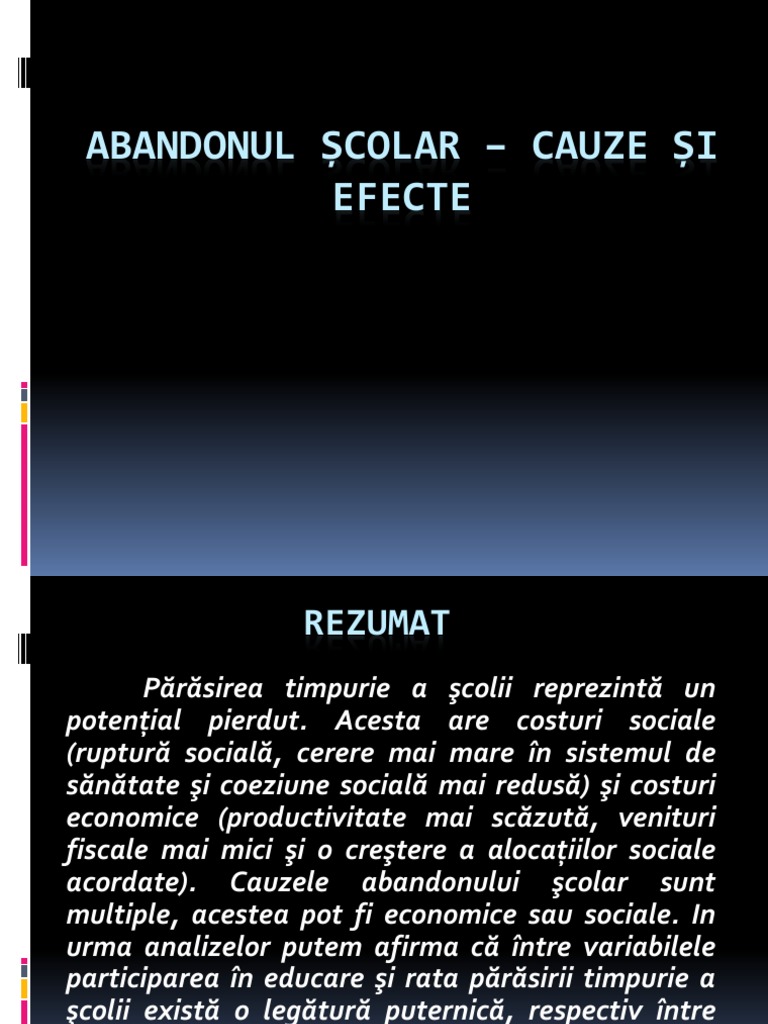 Proiect Abandonul Scolar | PDF