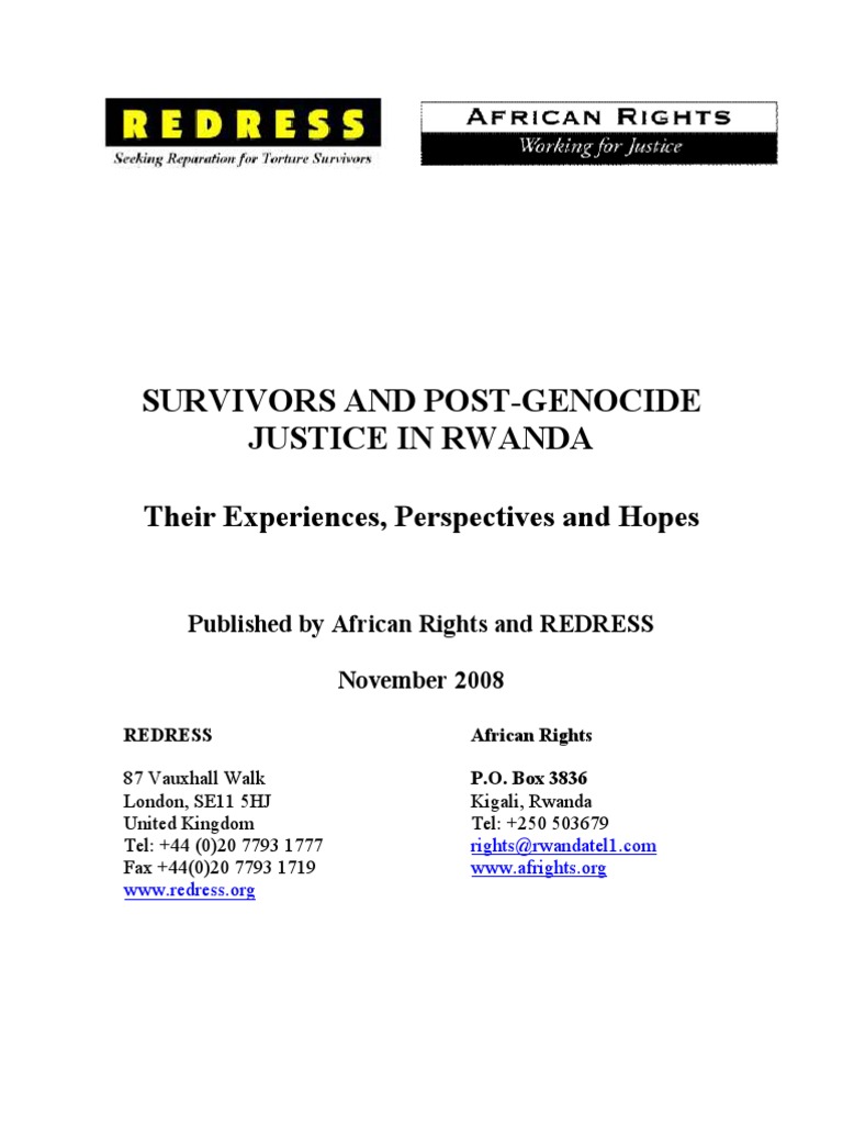 Survivors and Post-Genocide Justice in Rwanda | PDF | Genocides ...
