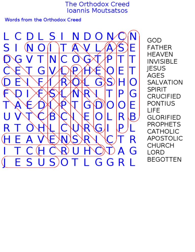 Nicene Creed Word Search Answer | PDF | Œcuménisme | Religions et croyances