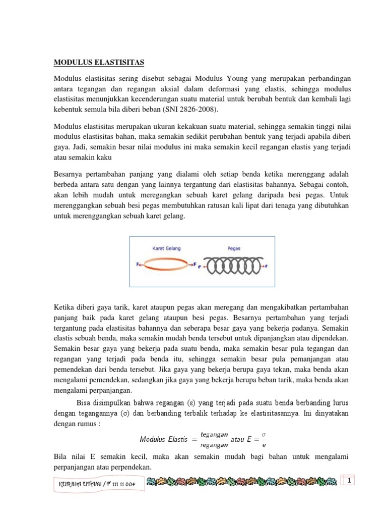 Modulus Elastisitas, Tegangan, Regangan, Angka Poison | PDF