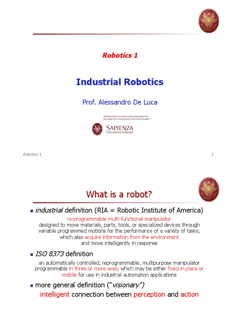 01 Industrialrobots Pdf Robot Robotics