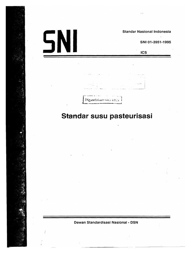 SNI Susu Pasteurisasi | PDF
