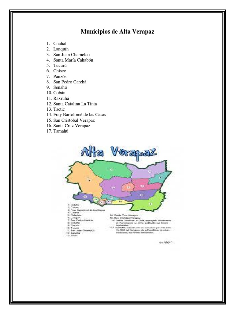 Municipios de Alta Verapaz