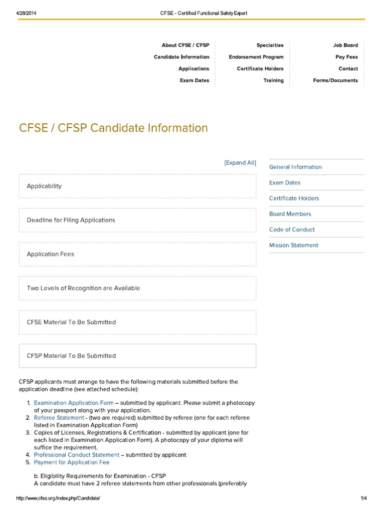 CFSE - Certified Functional Safety Expert | PDF