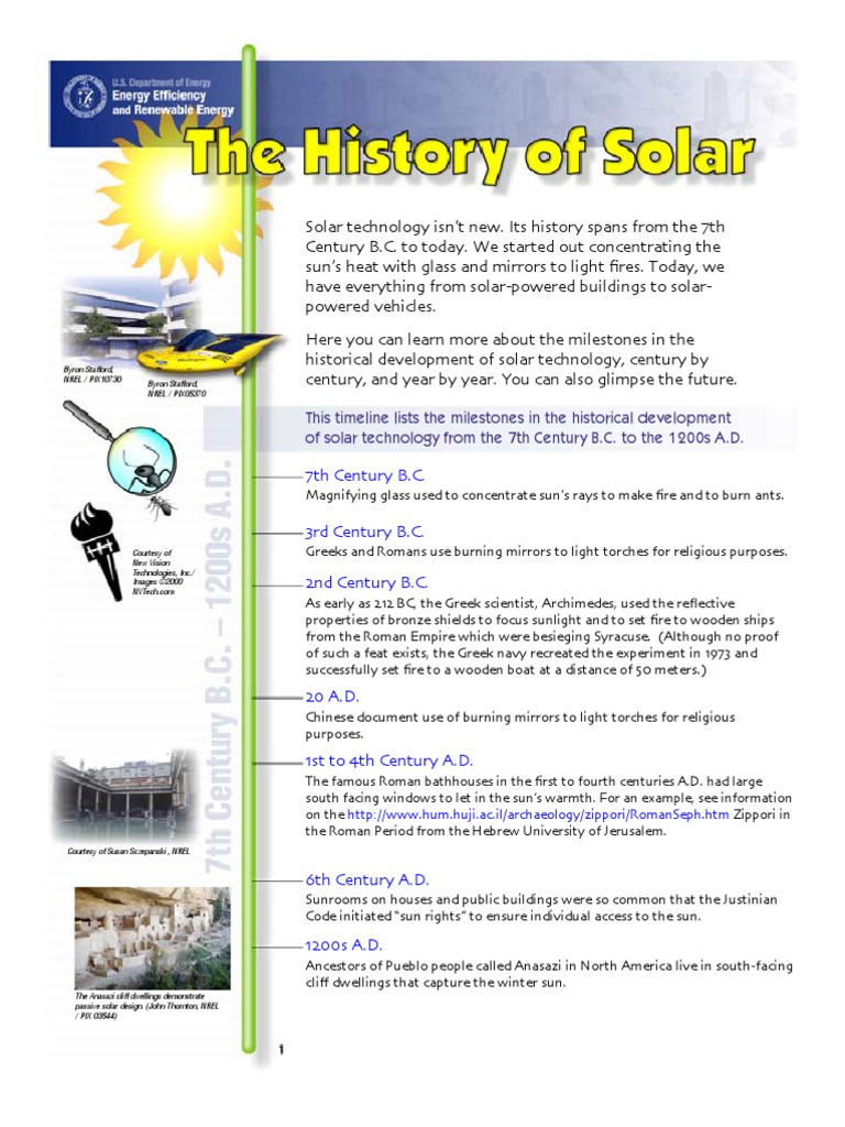 Solar Energy History | PDF