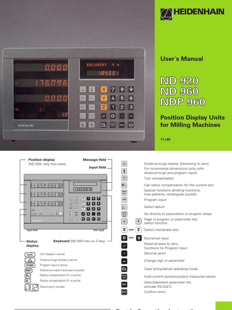 Heidenhain 920 | Parameter (Computer Programming) | Cartesian ...