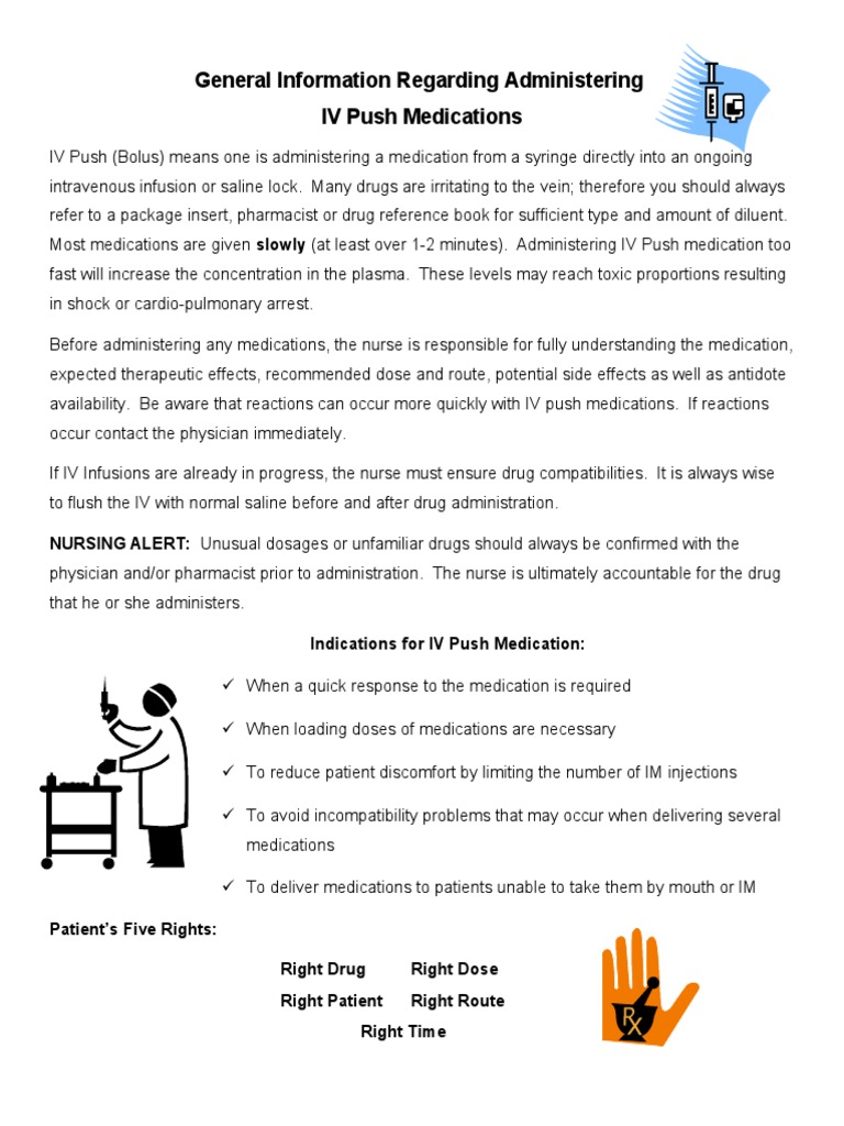 Safe IV Push Medication Administration | PDF | Intravenous Therapy ...