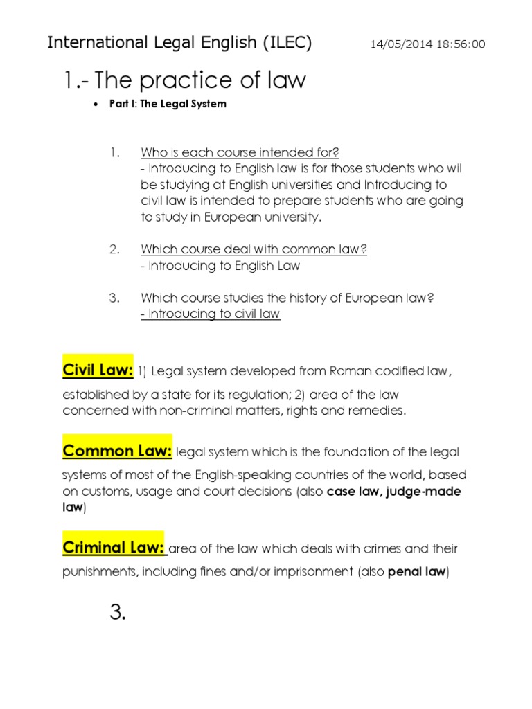 Legal English | PDF | Lawsuit | Civil Law (Legal System)