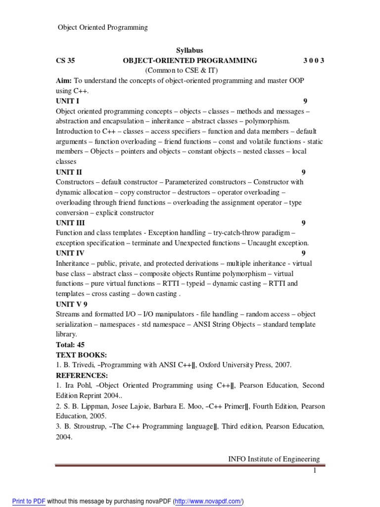 Object Oriented Programming | PDF | Constructor (Object Oriented Programming) | Programming