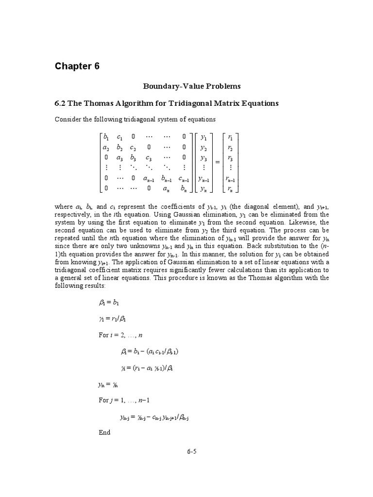 The Thomas Algorithm For Tridiagonal Matrix Equations Pdf Pdf Mathematics Of Computing