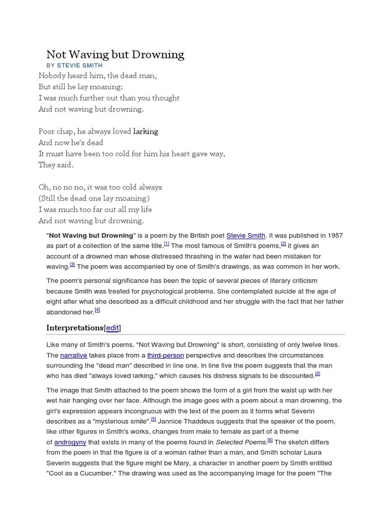 Not Waving But Drowning | PDF | Poetry