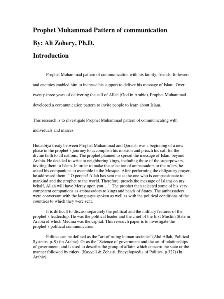 Prophet Muhammad Pattern of Communication | PDF | Muhammad | Prophets ...
