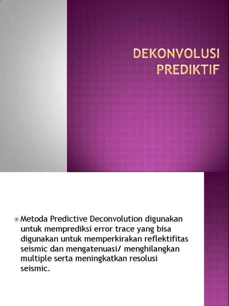 Teknik Dekonvolusi Prediktif Seismik | PDF | Metode & Bahan Ajar