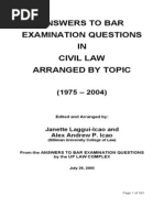 A Compilation of Bar Questions and Suggested Answers Civil Law | PDF ...