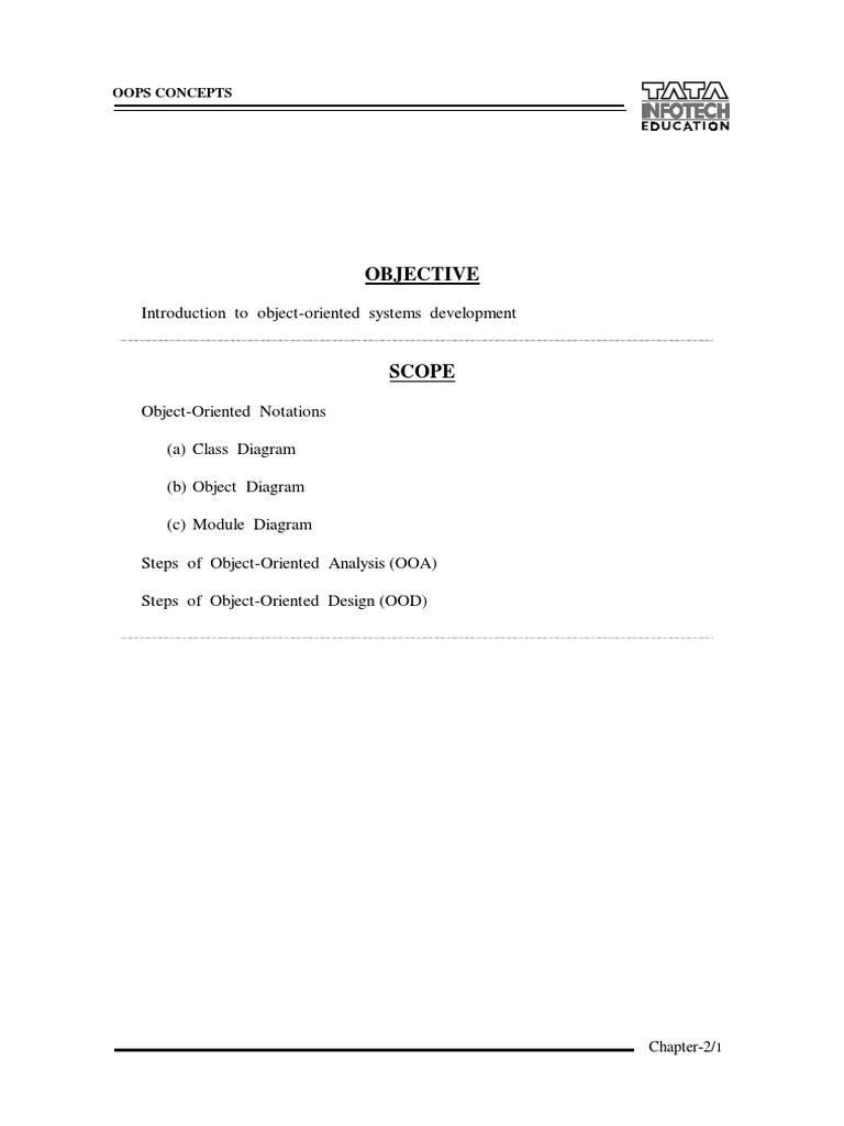 Objective: Introduction To Object-Oriented Systems Development | PDF | Class (Computer ...