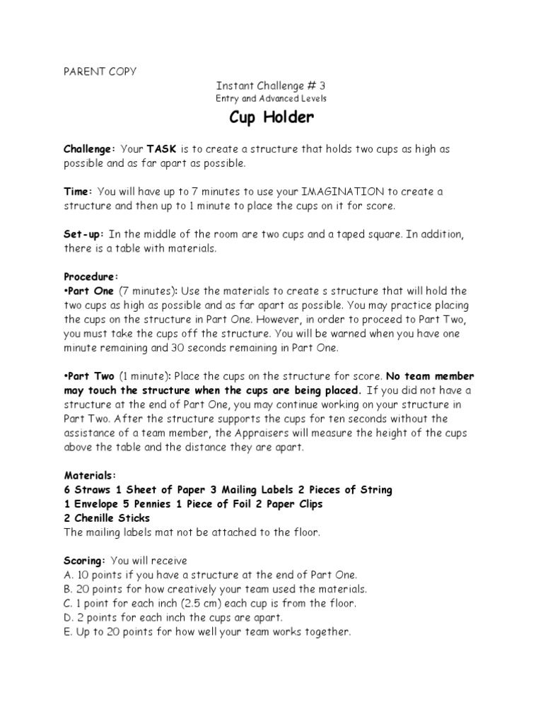 #3 Cup Holder | PDF | Leisure