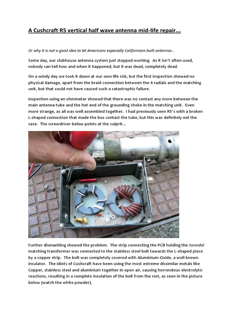 4782 A Cushcraft R5 Vertical Half Wave Antenna Mid Life Repair - On7WP ...