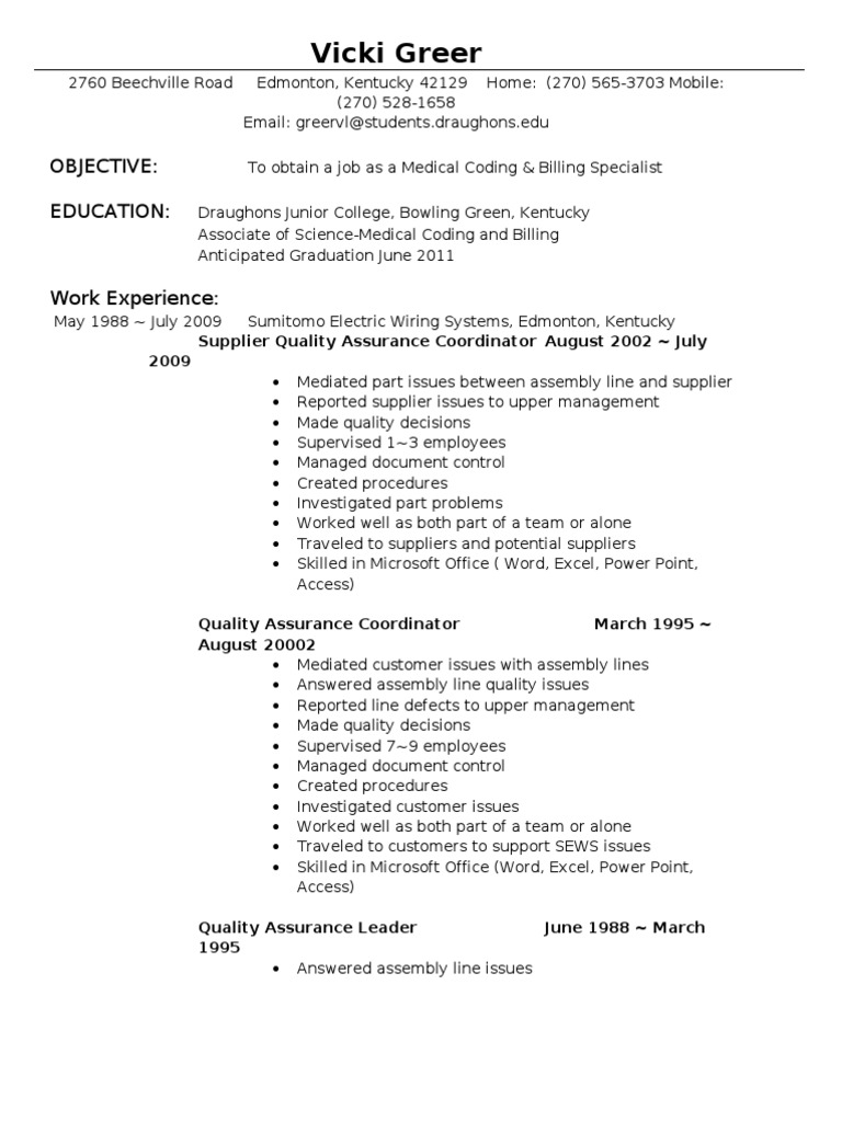 Vicki Greer Resume | PDF