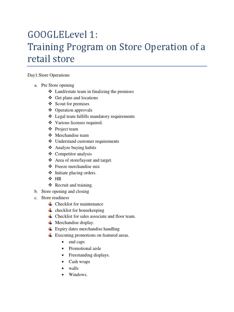 Retail Sop | Download Free PDF | Retail | Merchandising