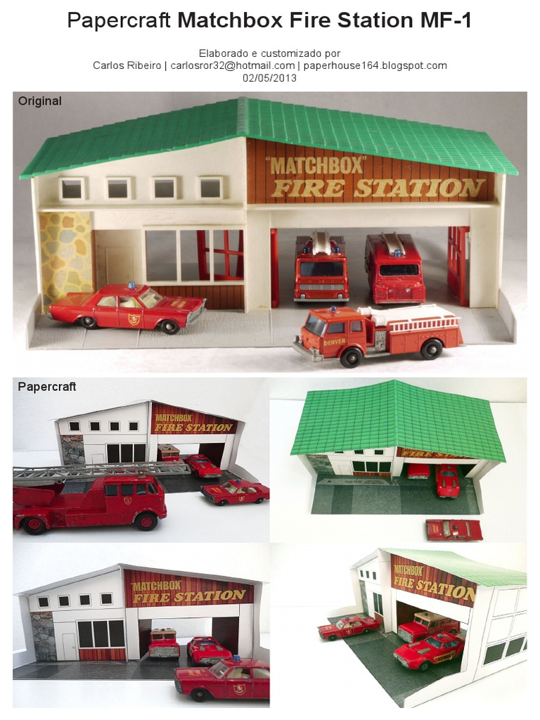 Matchbox Fire Station Papercraft Model | PDF