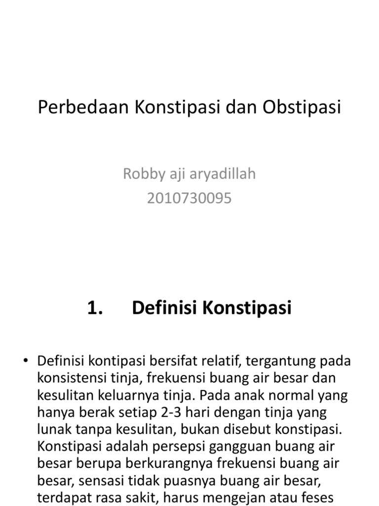 Perbedaan Konstipasi Dan Obstipasi | PDF