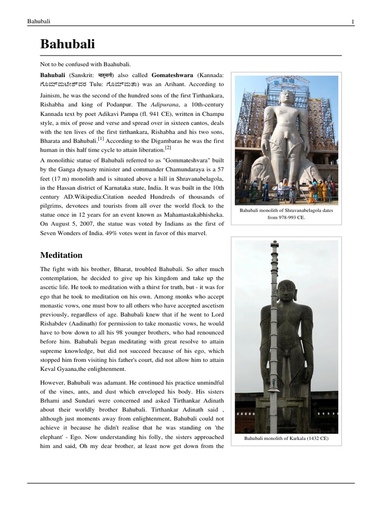 Bahubali | PDF | Indian Religions | Jainism