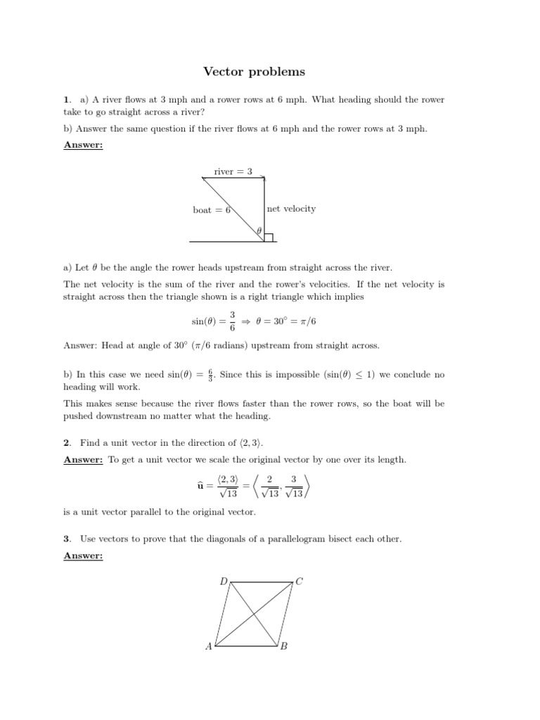 Vector Problems and Proofs Solved Using Vector Methods | PDF ...