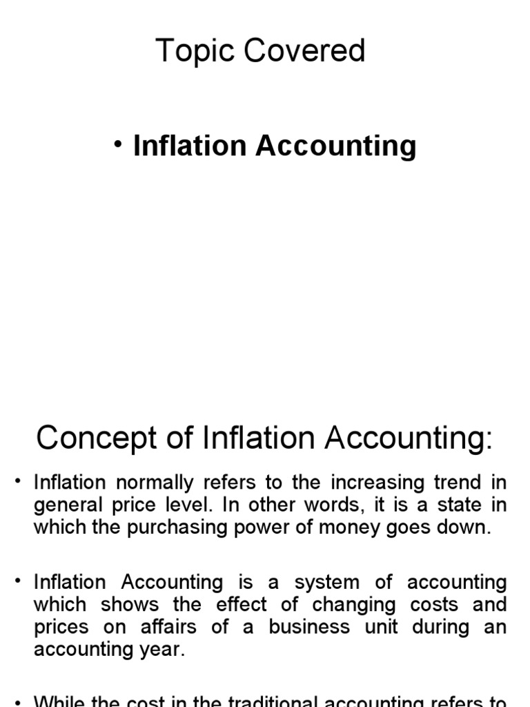 Inflation Accounting Methods Explained | PDF | Historical Cost ...
