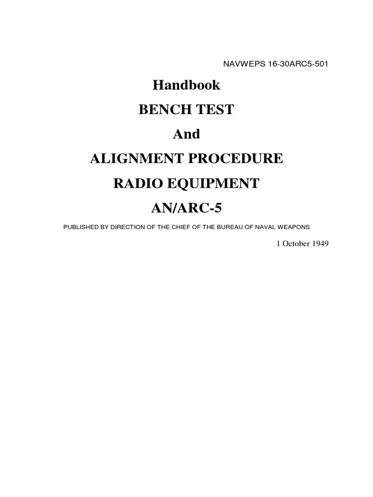ARC-5 Alignment Procedure | PDF | Vacuum Tube | Amplifier