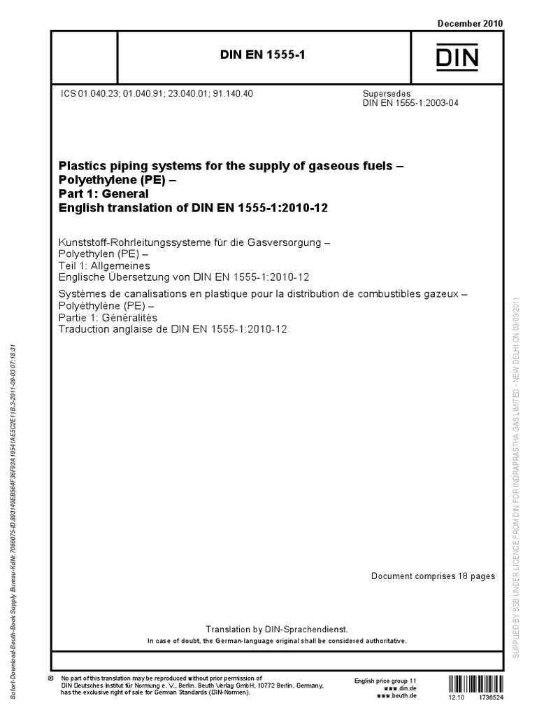 En1555 1 | PDF | Polyethylene | Pipe (Fluid Conveyance)