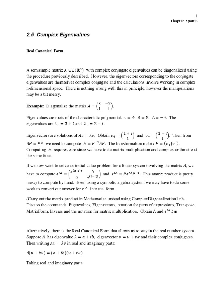 Complex Eigenvalues Best++++ | PDF | Eigenvalues And Eigenvectors ...