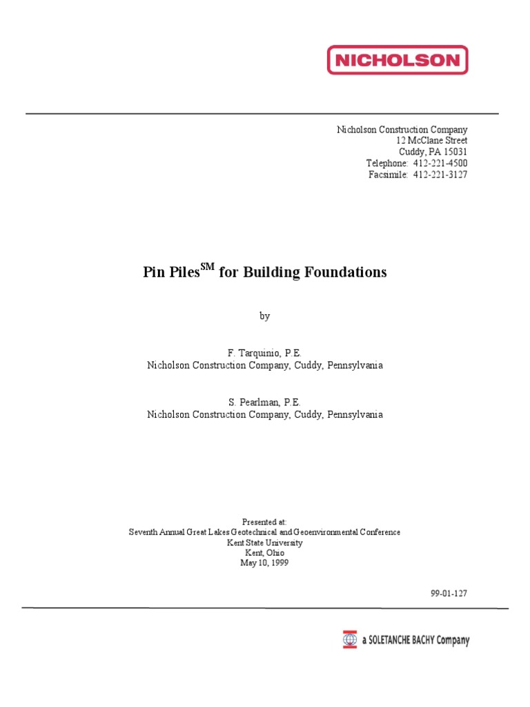 Pin Piles For Building Foundations | PDF | Deep Foundation ...