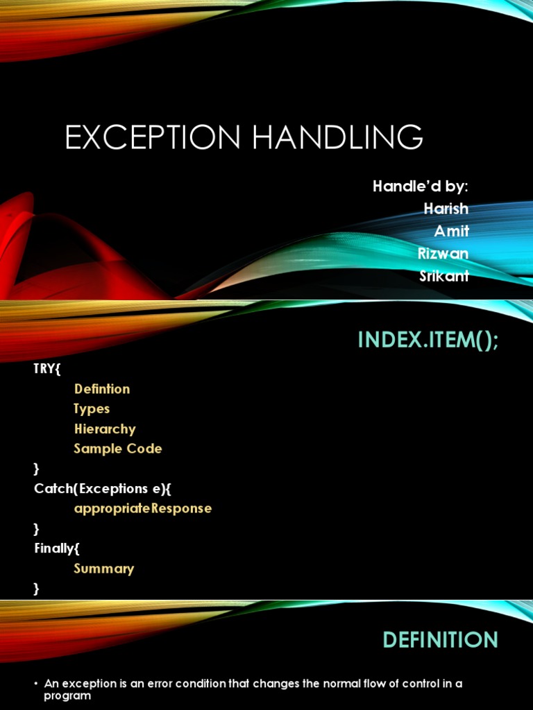 Exception Handling Pdf Java Programming Language Software Development