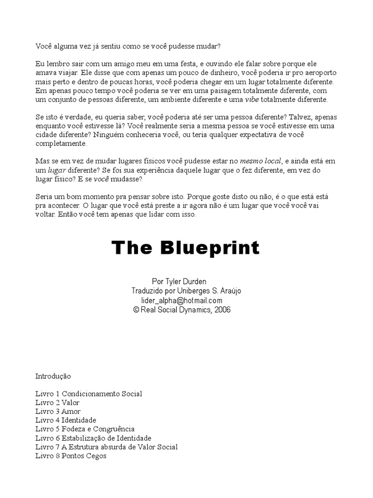 The Blueprint-Tyler Durden PDF | PDF | Sociologia | Lógica