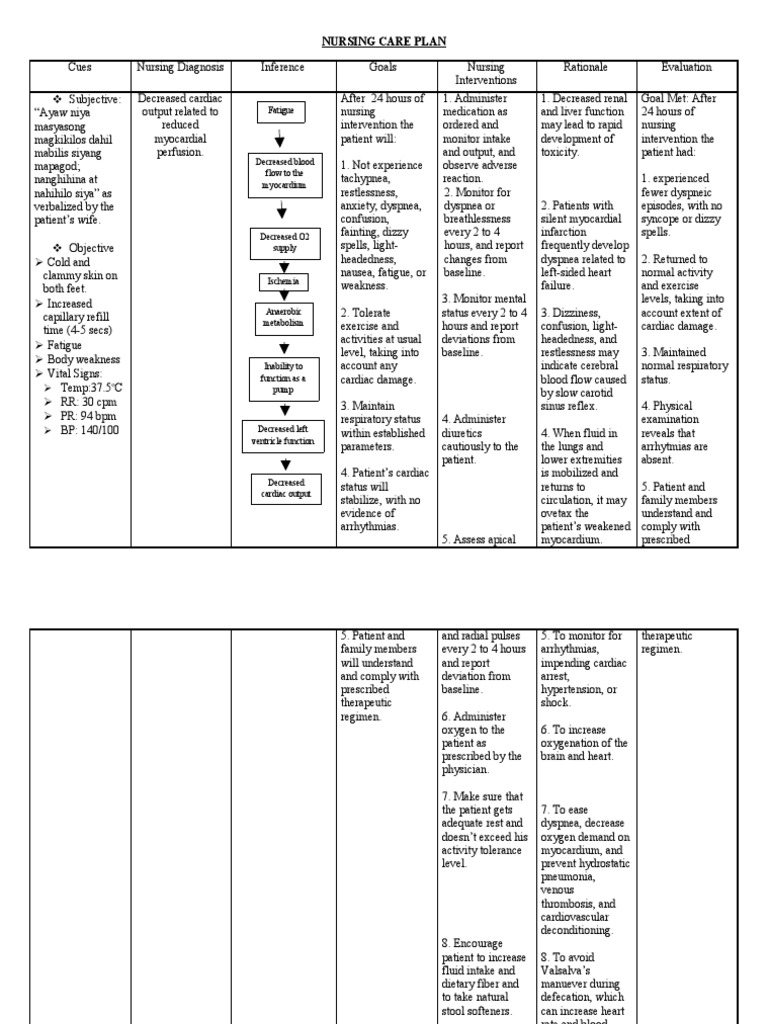 Nursing Care Plan | PDF | Heart | Circulatory System